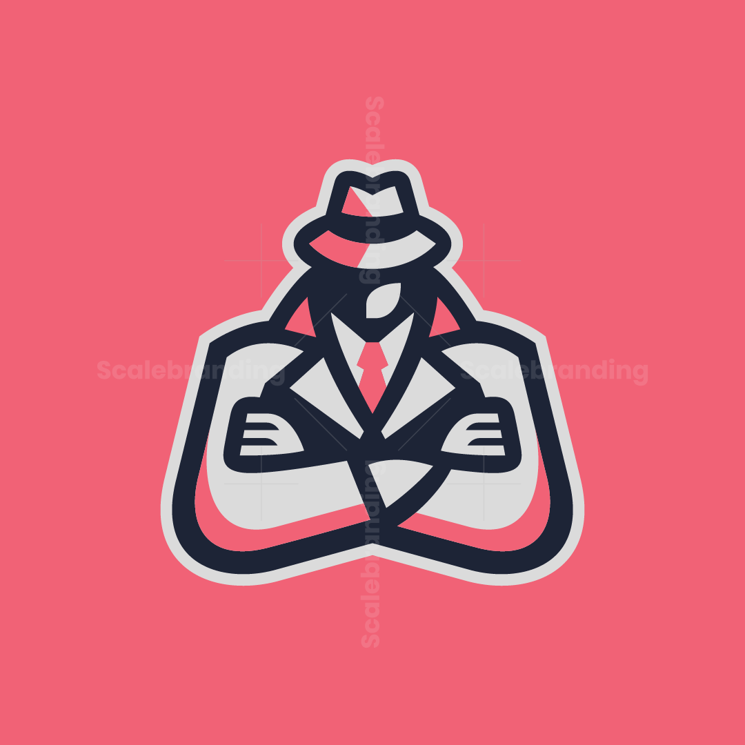 Minimalist Mysterious Detective Cartoon Logo | Scalebranding