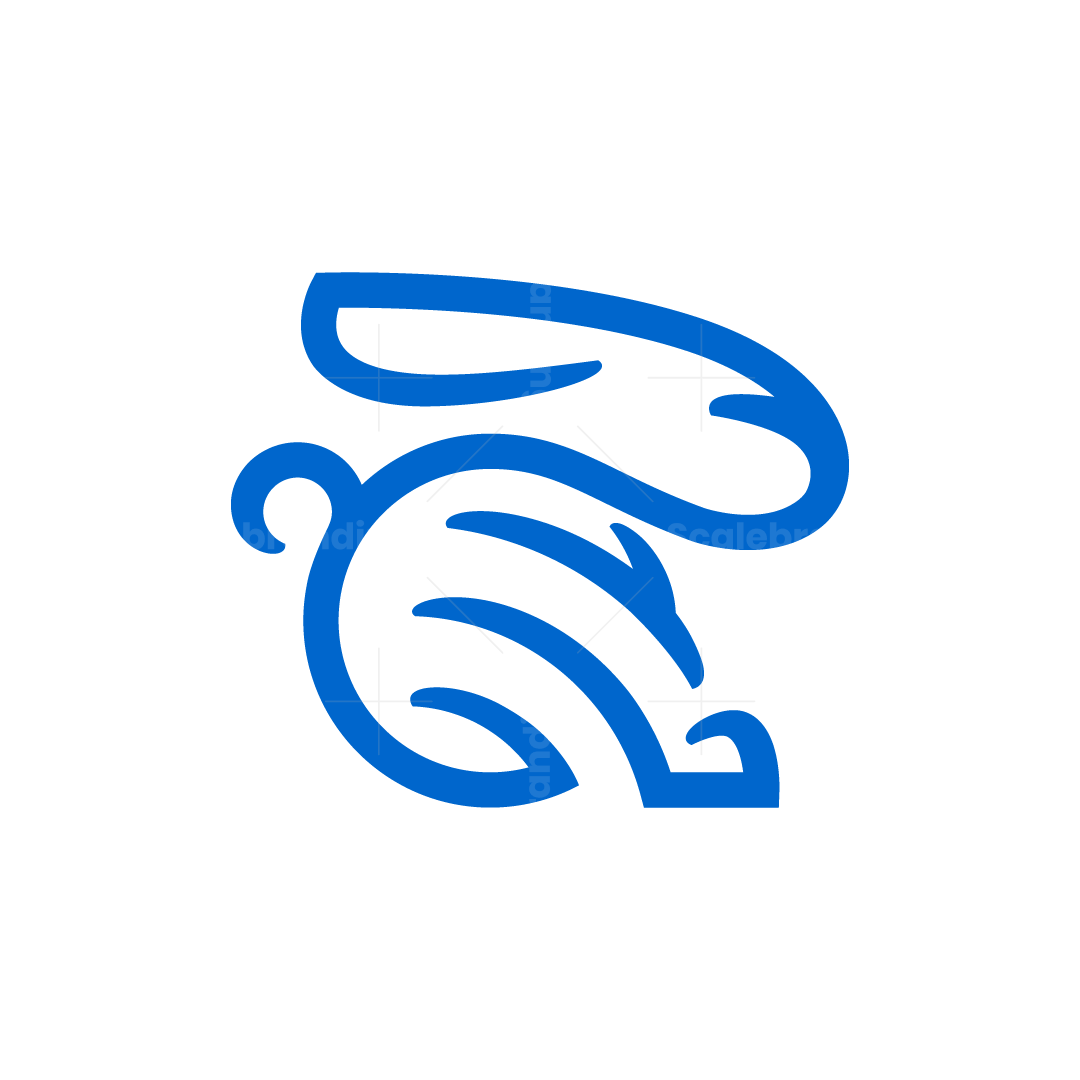 Capital Blue Bunny Logo Earth Globe Rabbit Logo | Scalebranding