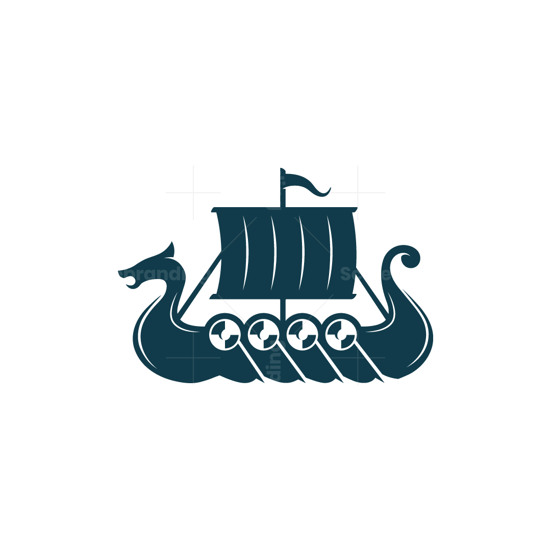Blue Viking Ship Drakkar Logo | Scalebranding
