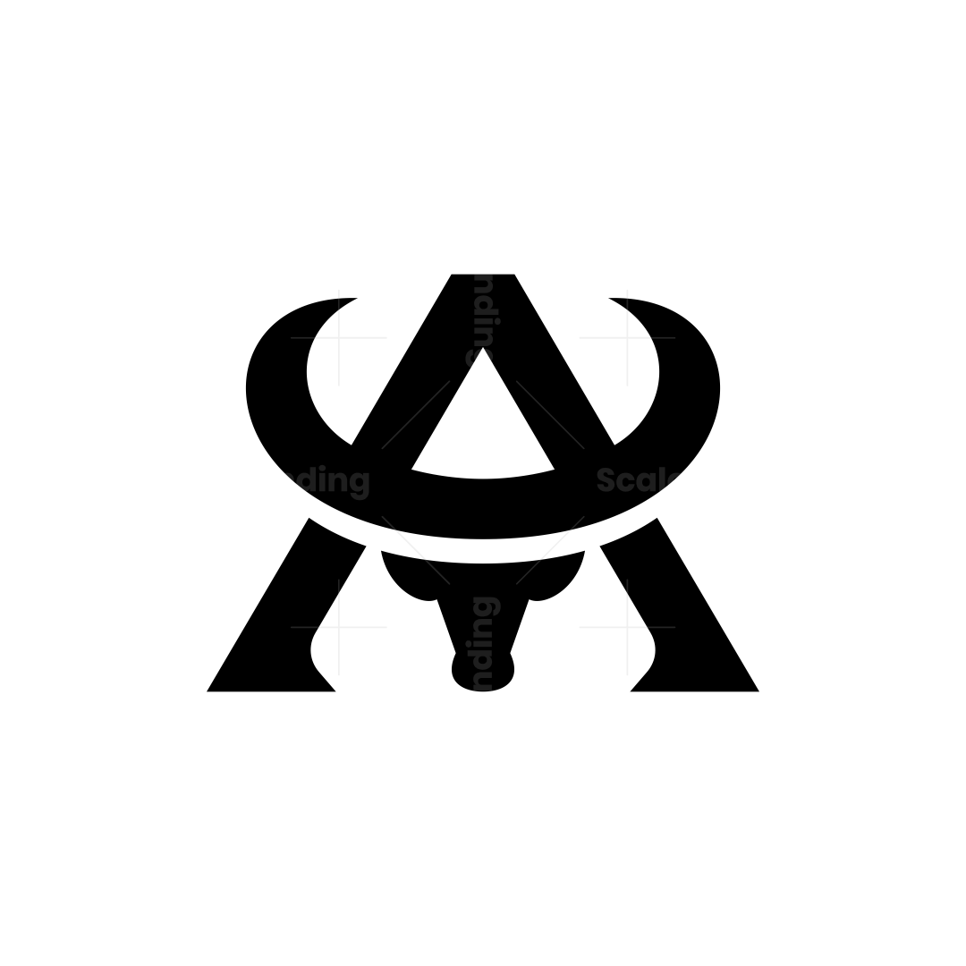 Letter A and Horned Bull logo | Scalebranding