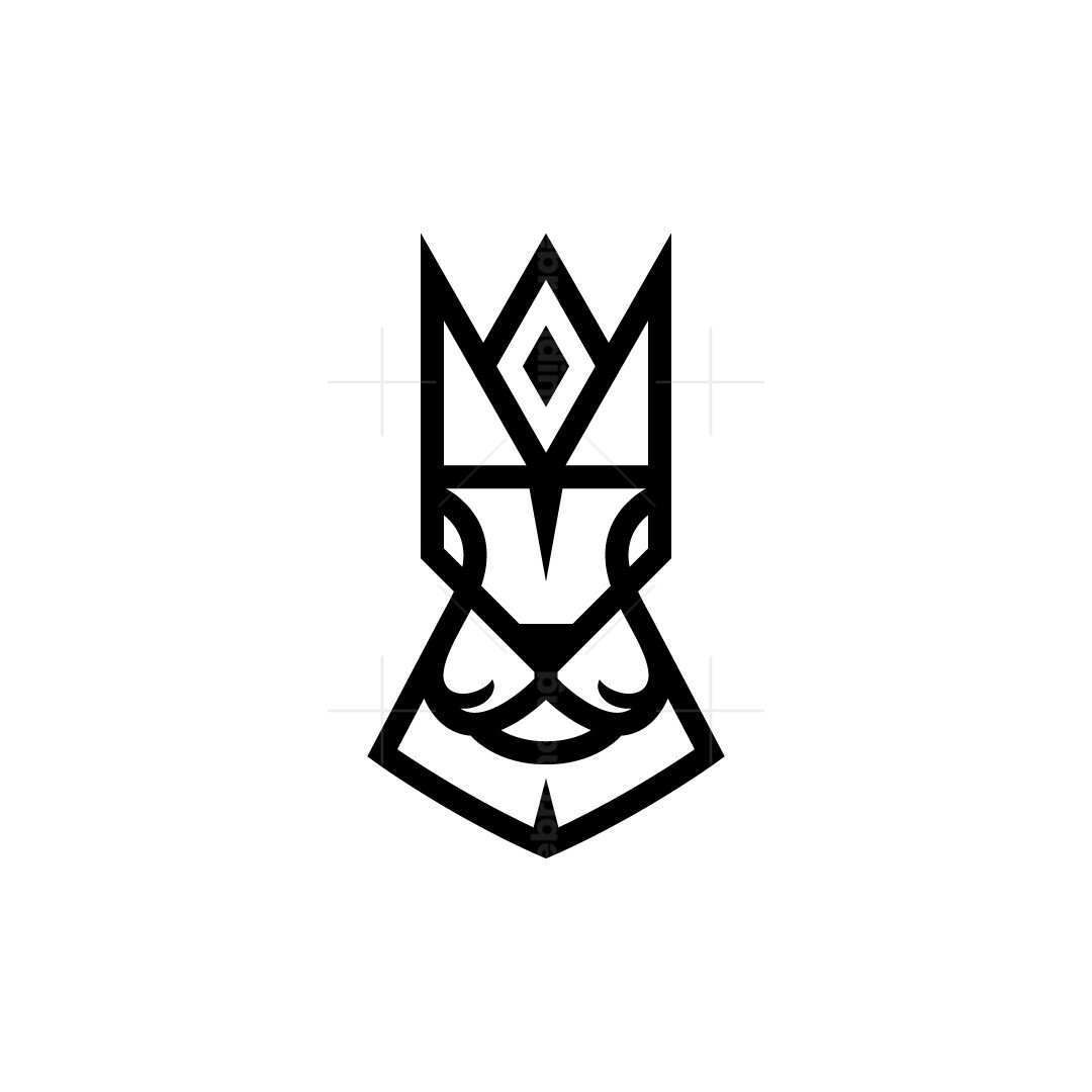 King Hare Logo Rabbit Head Logo Bunny Logo Crown Rabbit Logo ...