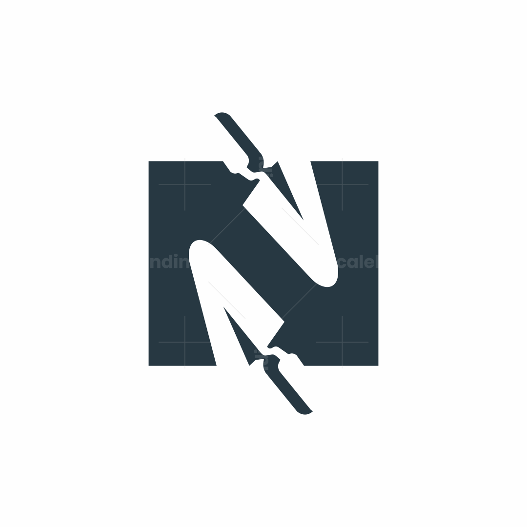 Letter N Triangle Bricklaying Trowel Logo | Scalebranding