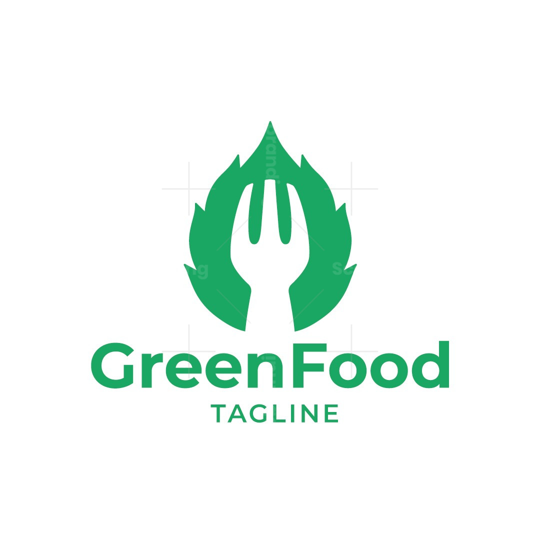 Green Food Organic Fork Logo | Scalebranding