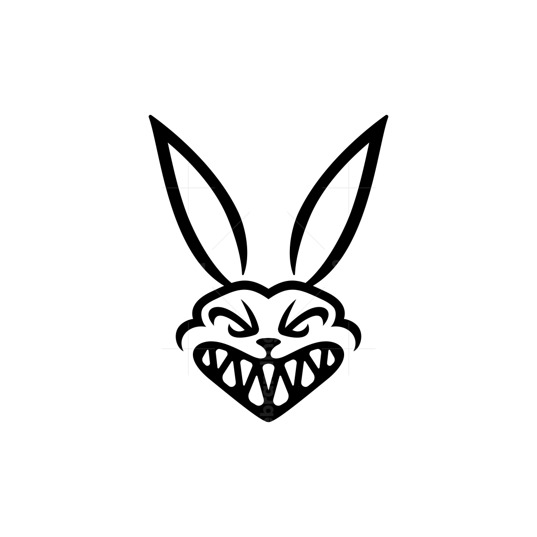 Elegant Spooky Rabbit Face Logo | Scalebranding