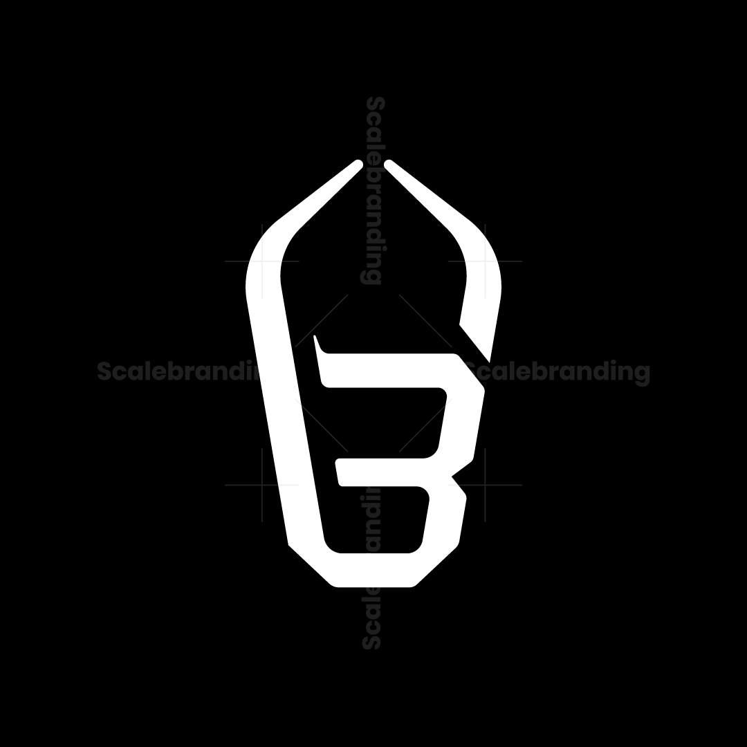 Letter B Bull Horns Reverse logo | Scalebranding