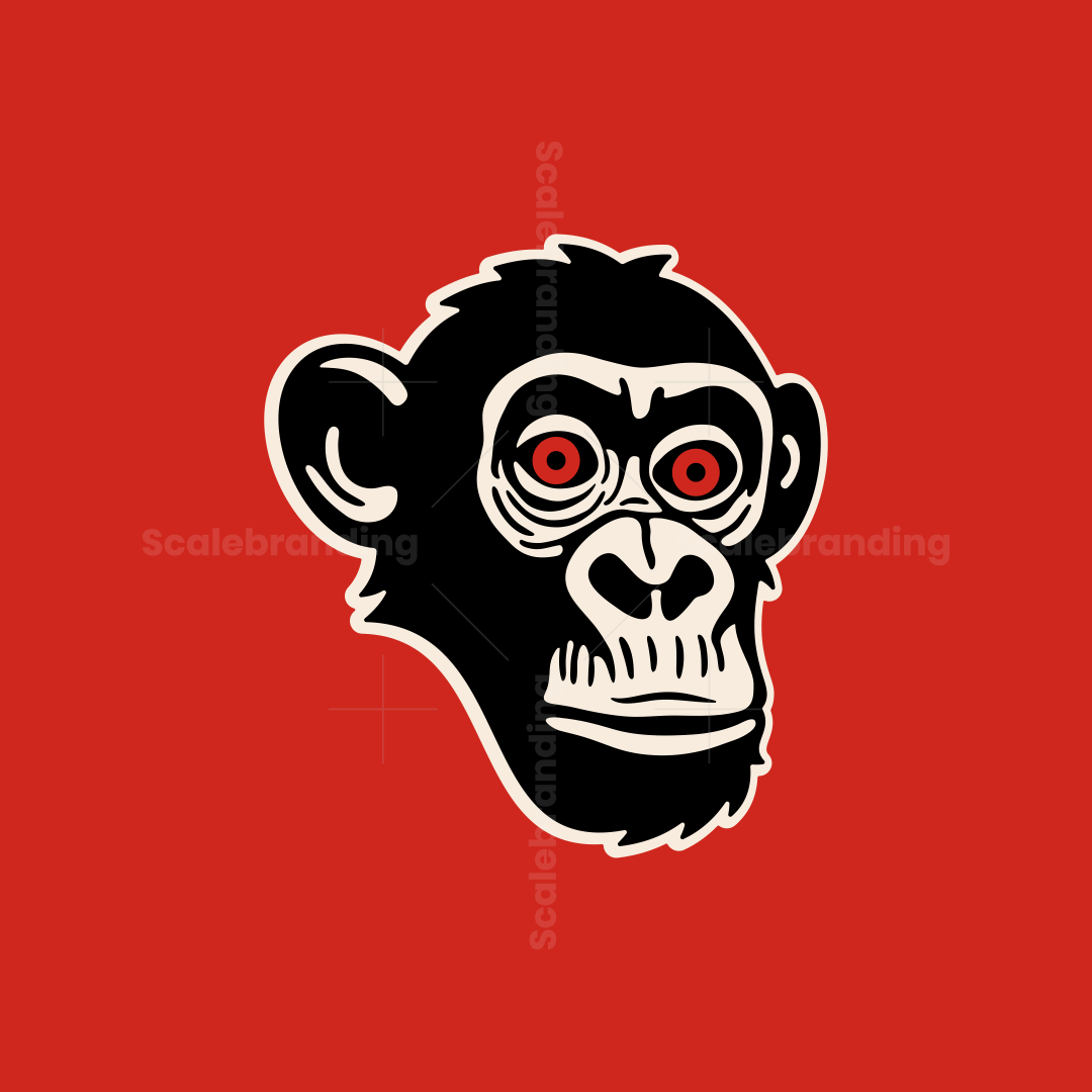 Fierce Red Eyed Chimp Logo | Scalebranding