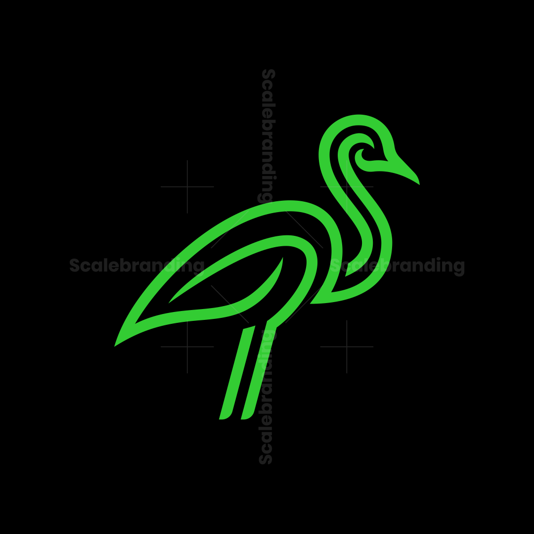Elegant Nature Leaf Flamingo Logo | Scalebranding