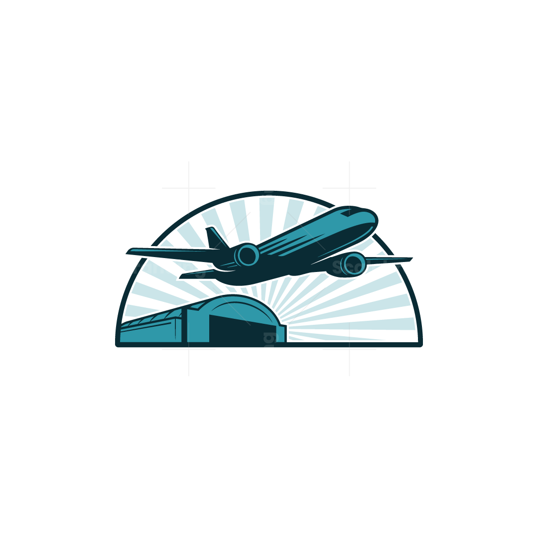 Hangar Plane Taking Off Logo | Scalebranding