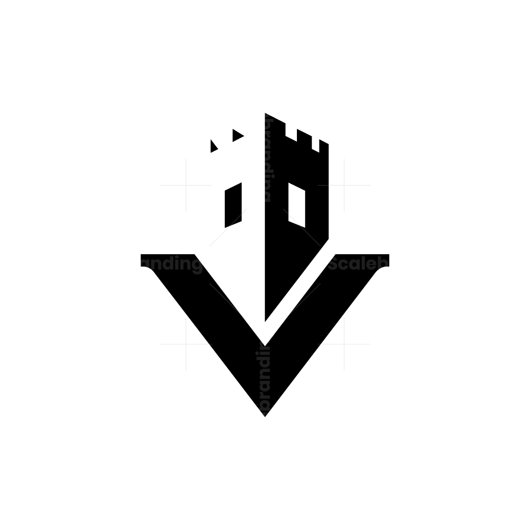 Bolt Castle Letter V Logo | Scalebranding