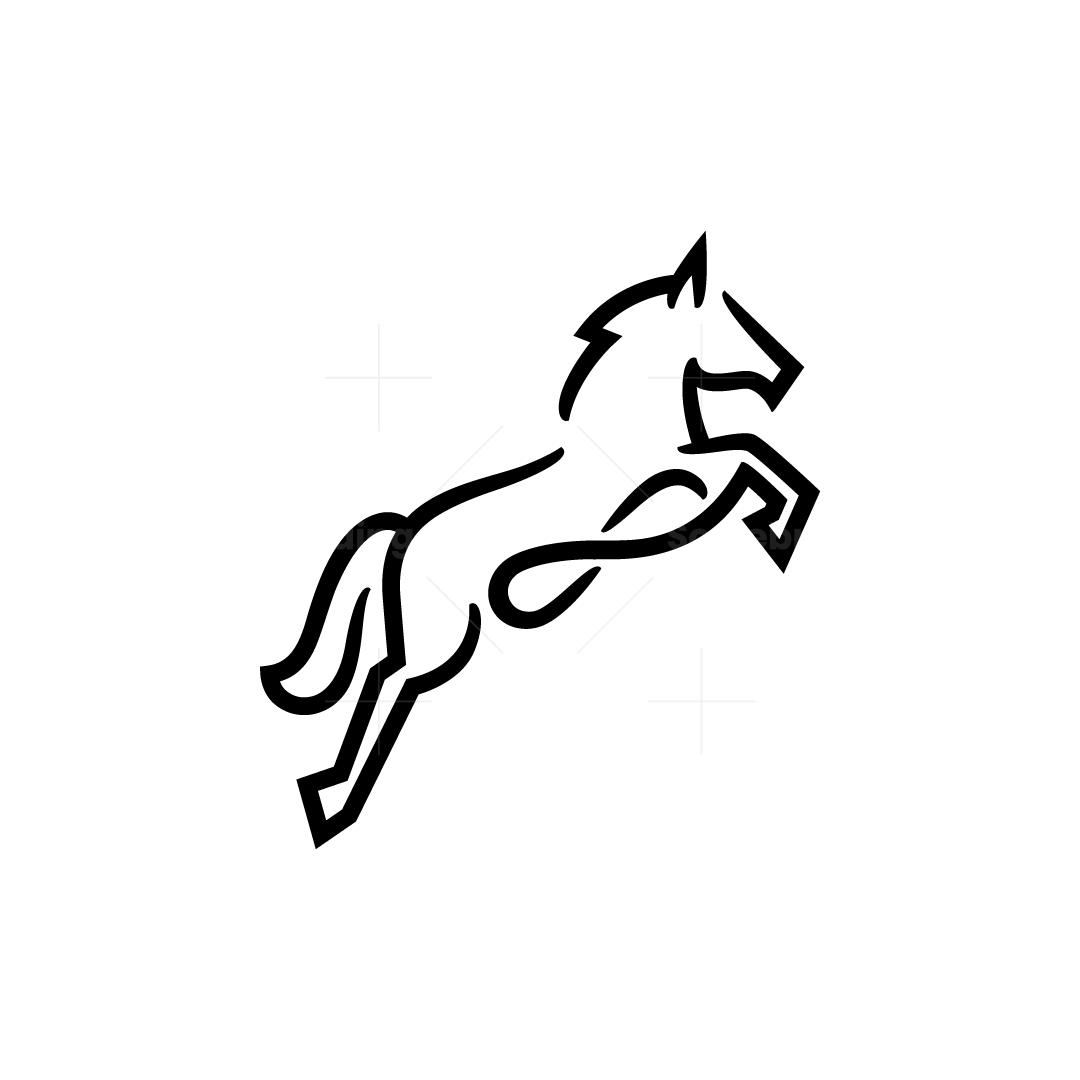 Loop Running Horse Logo Black Infinity Horse Logo | Scalebranding