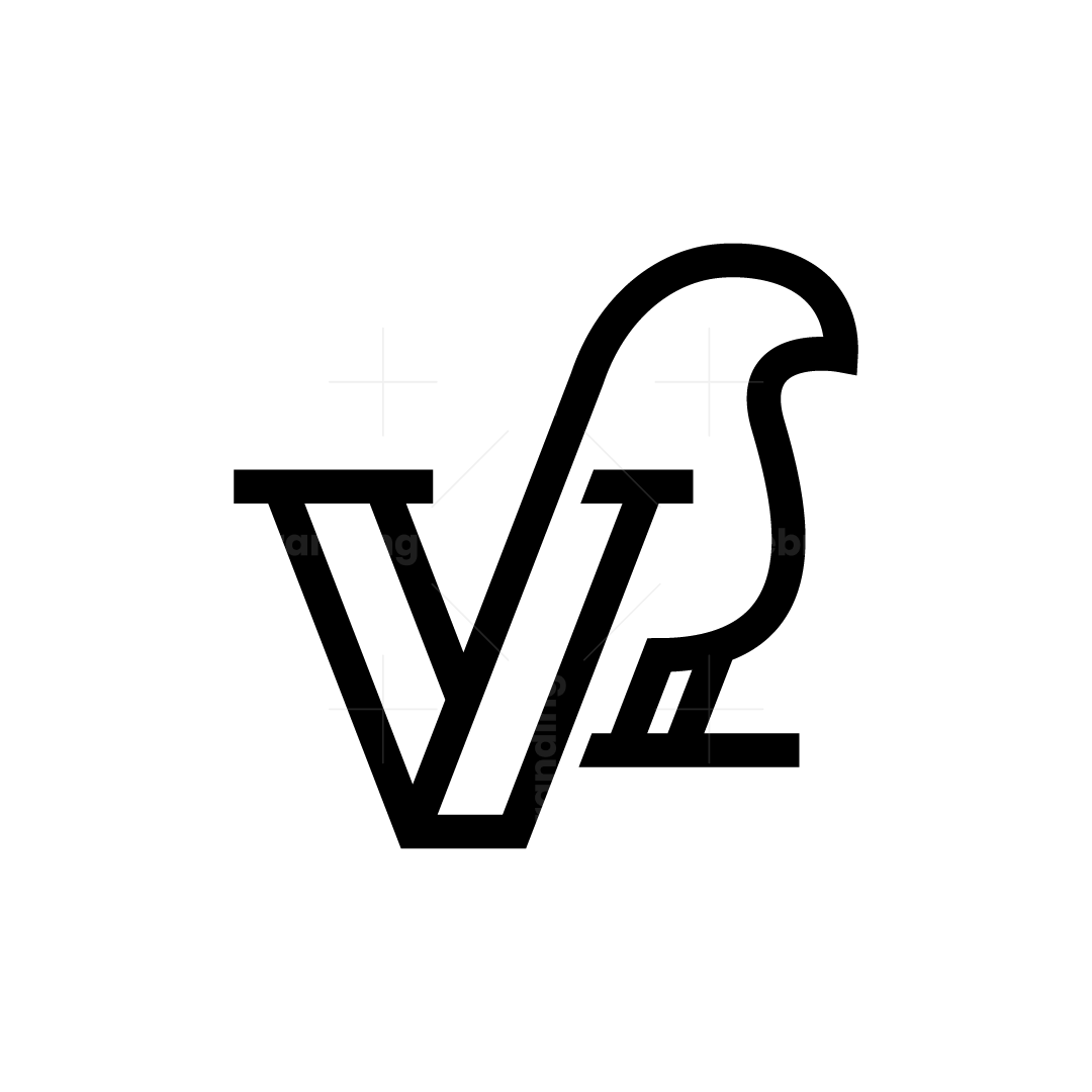 Minimalist Letter V Bird Logo | Scalebranding