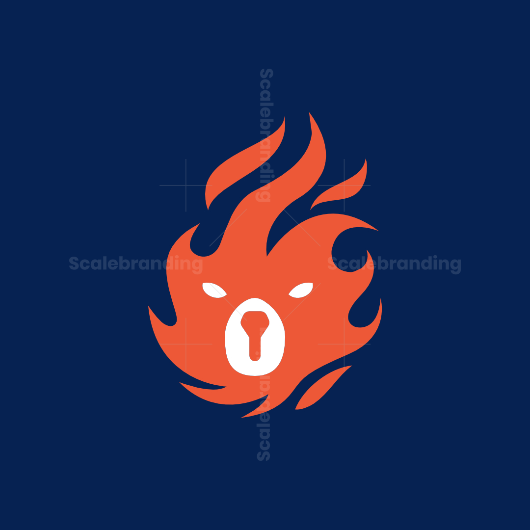 furious flaming red bear head logo | Scalebranding