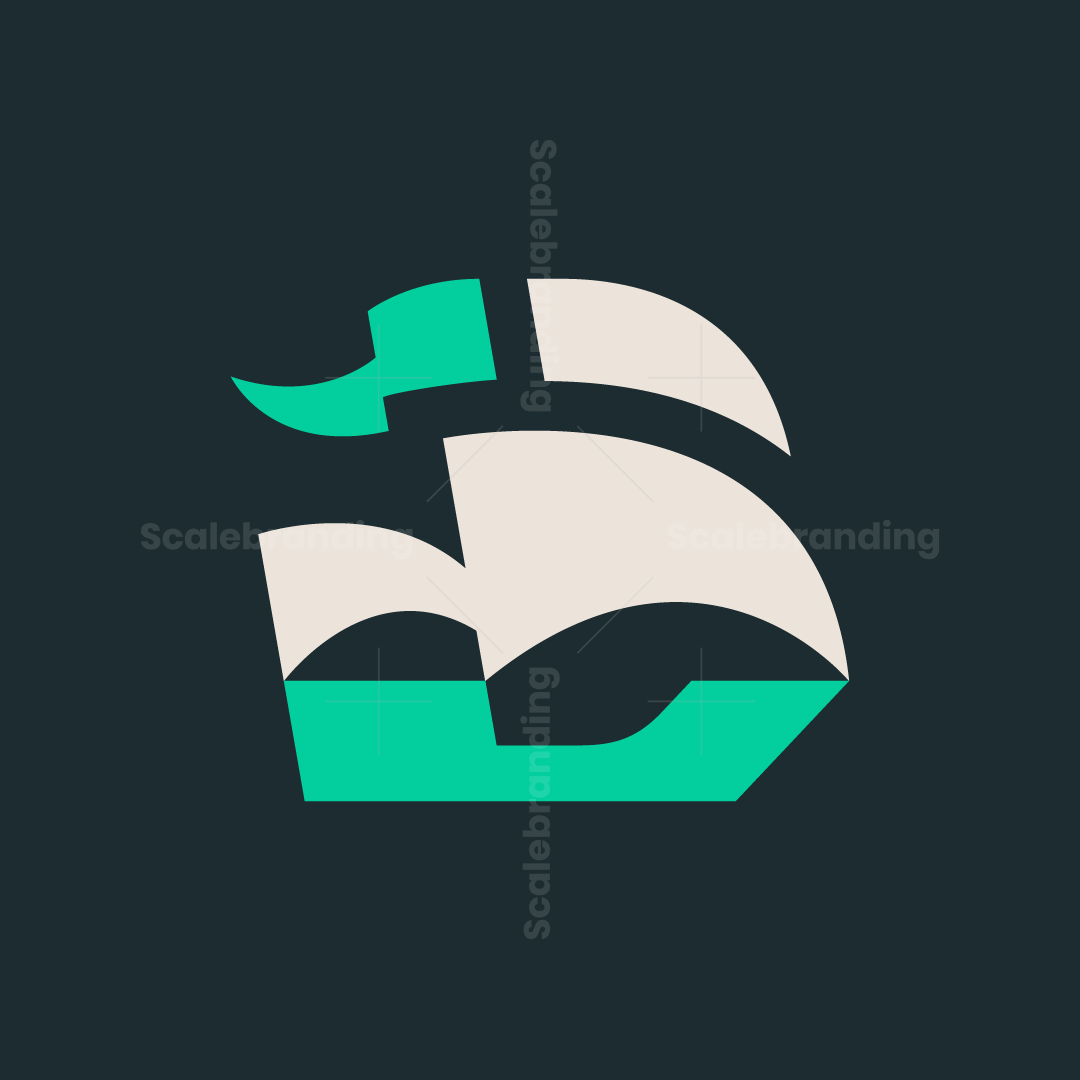 Minimalist Geometric Sailboat Cruise Logo | Scalebranding