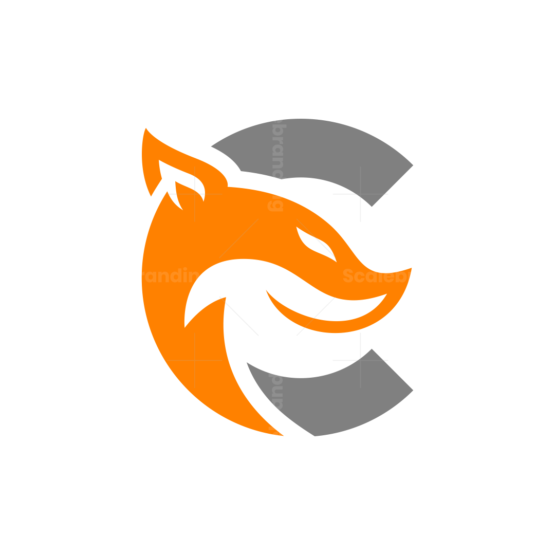 Modern C Letter Fox Head Logo | Scalebranding