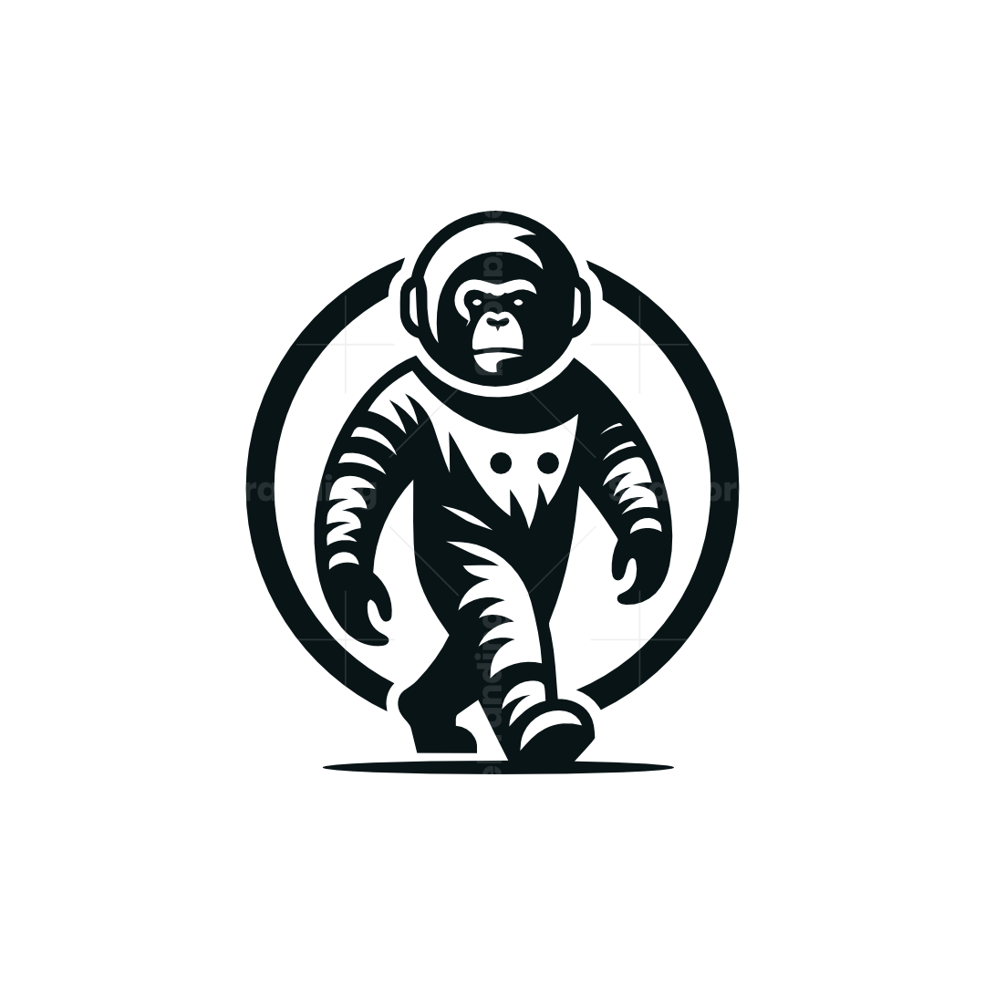 a stylized astronaut monkey logo | Scalebranding