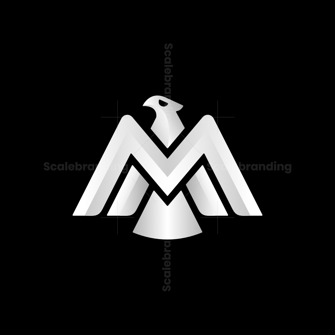 Letter M eagle silver logo | Scalebranding