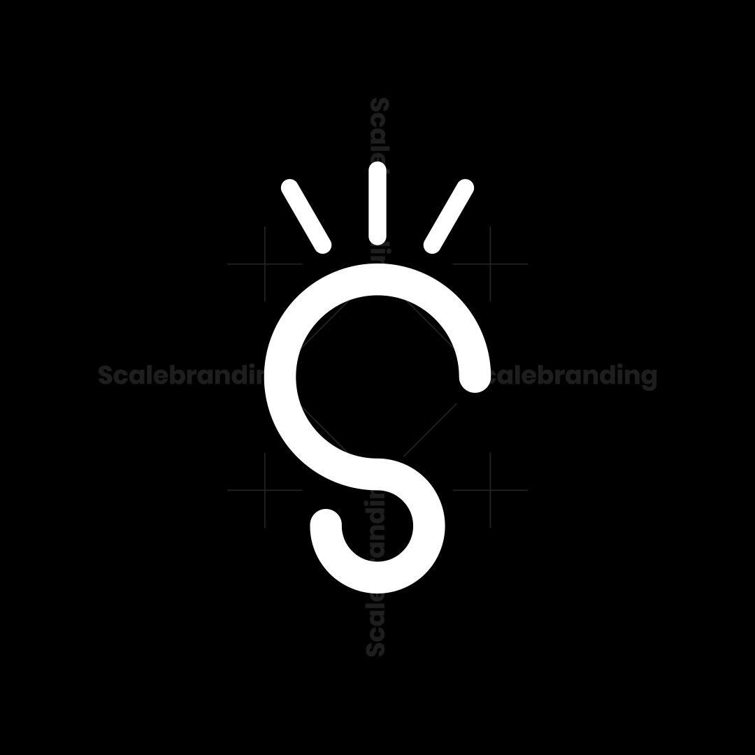 S minimalist light bulb logo | Scalebranding