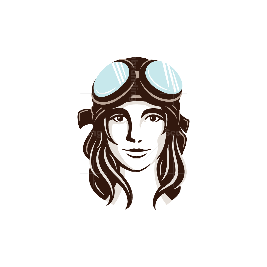 The Adventurous Aviator Lady Logo | Scalebranding