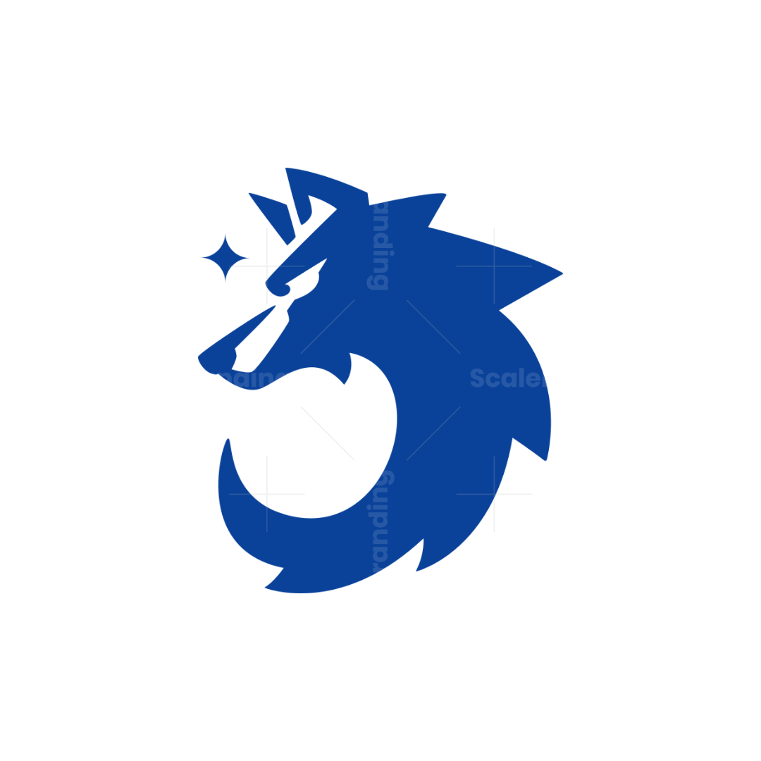 Stylish Blue Wolf Logo Design | Scalebranding
