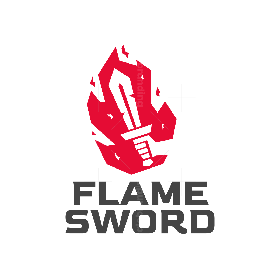 Grunge Fire sword logo | Scalebranding