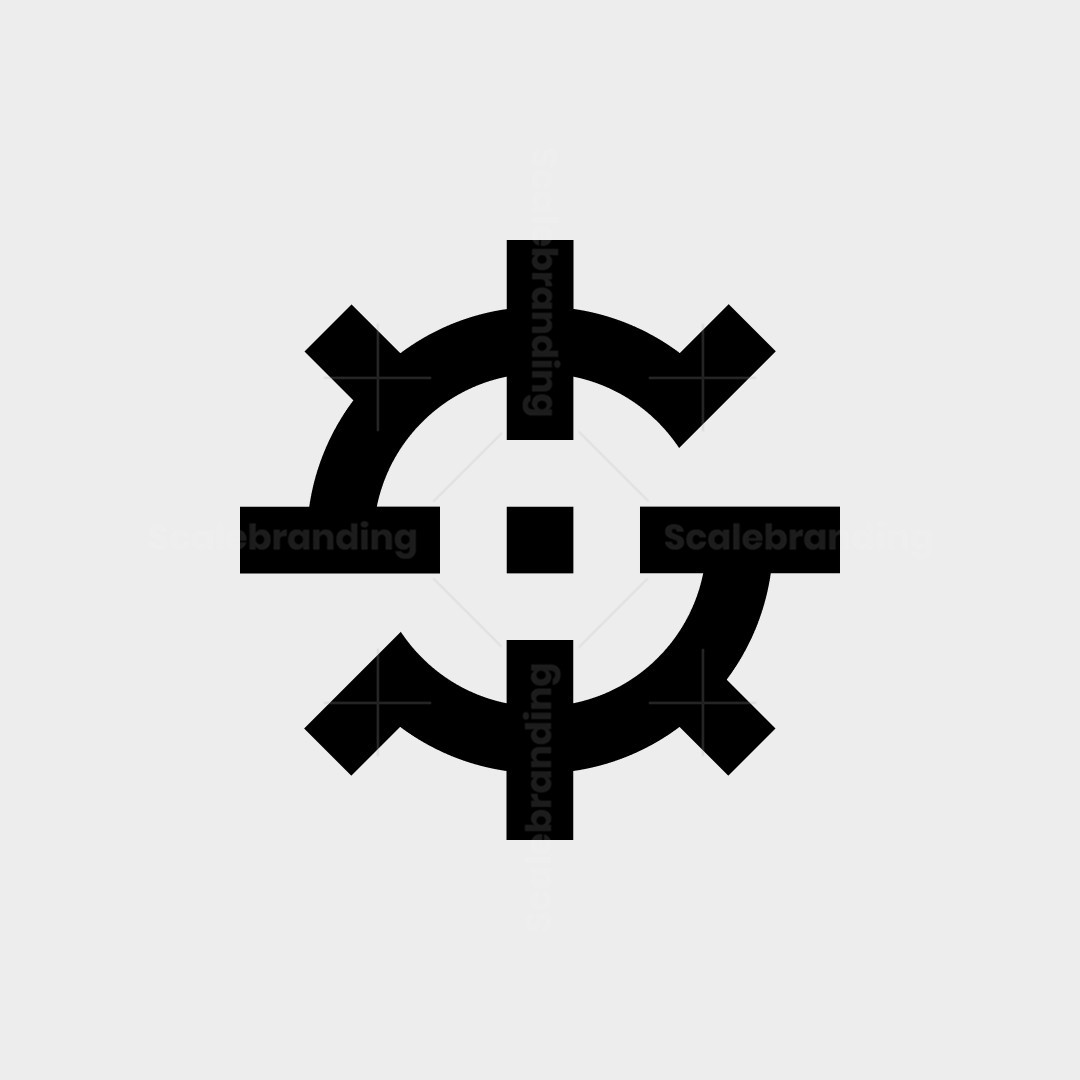 Crosshair Logo Crosshair Icon Or Logo On White Background Stock Vector
