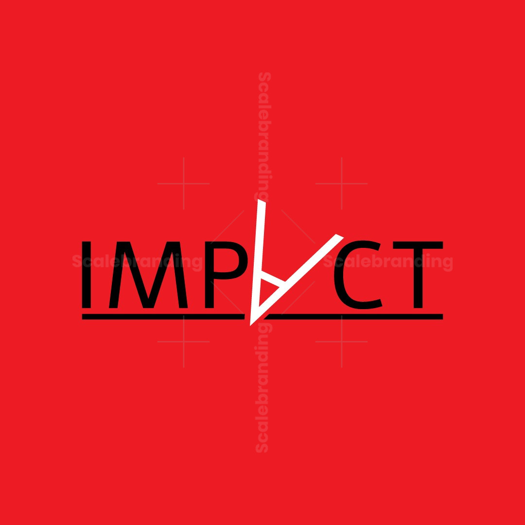 Word mark IMPACT in Black and Red Logo | Scalebranding