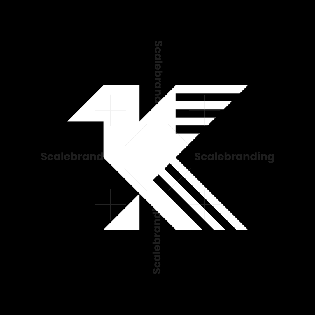 Letter K and Flying Bird logo | Scalebranding