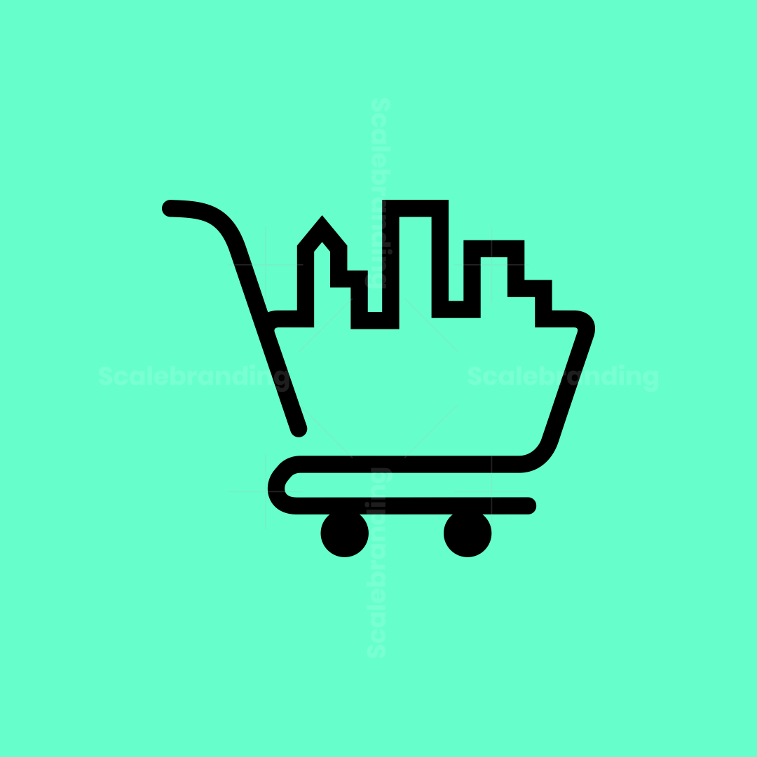 Modern Shopping and Urban Cart logo | Scalebranding