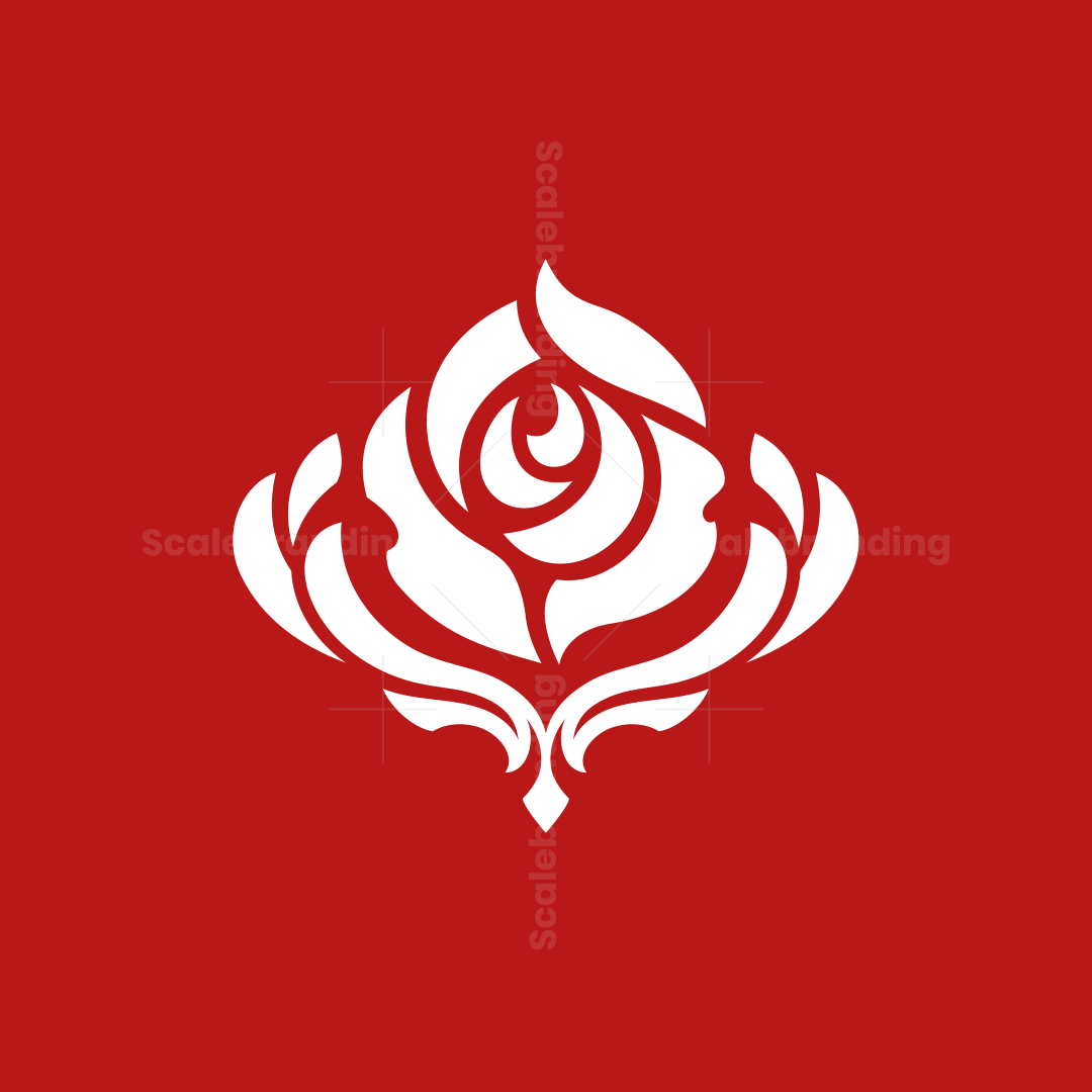 White Rose Ornamental Decoration Logo | Scalebranding
