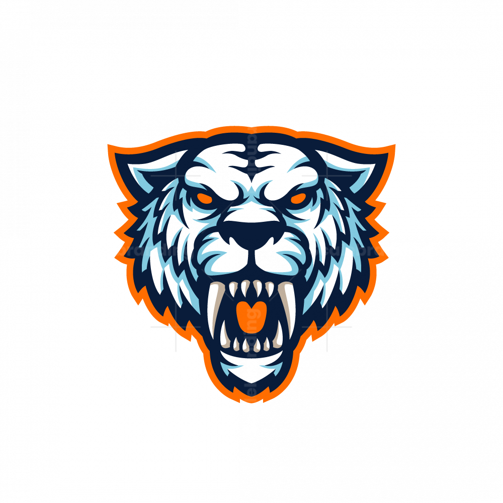 White Sabertooth Mascot Logo | Scalebranding