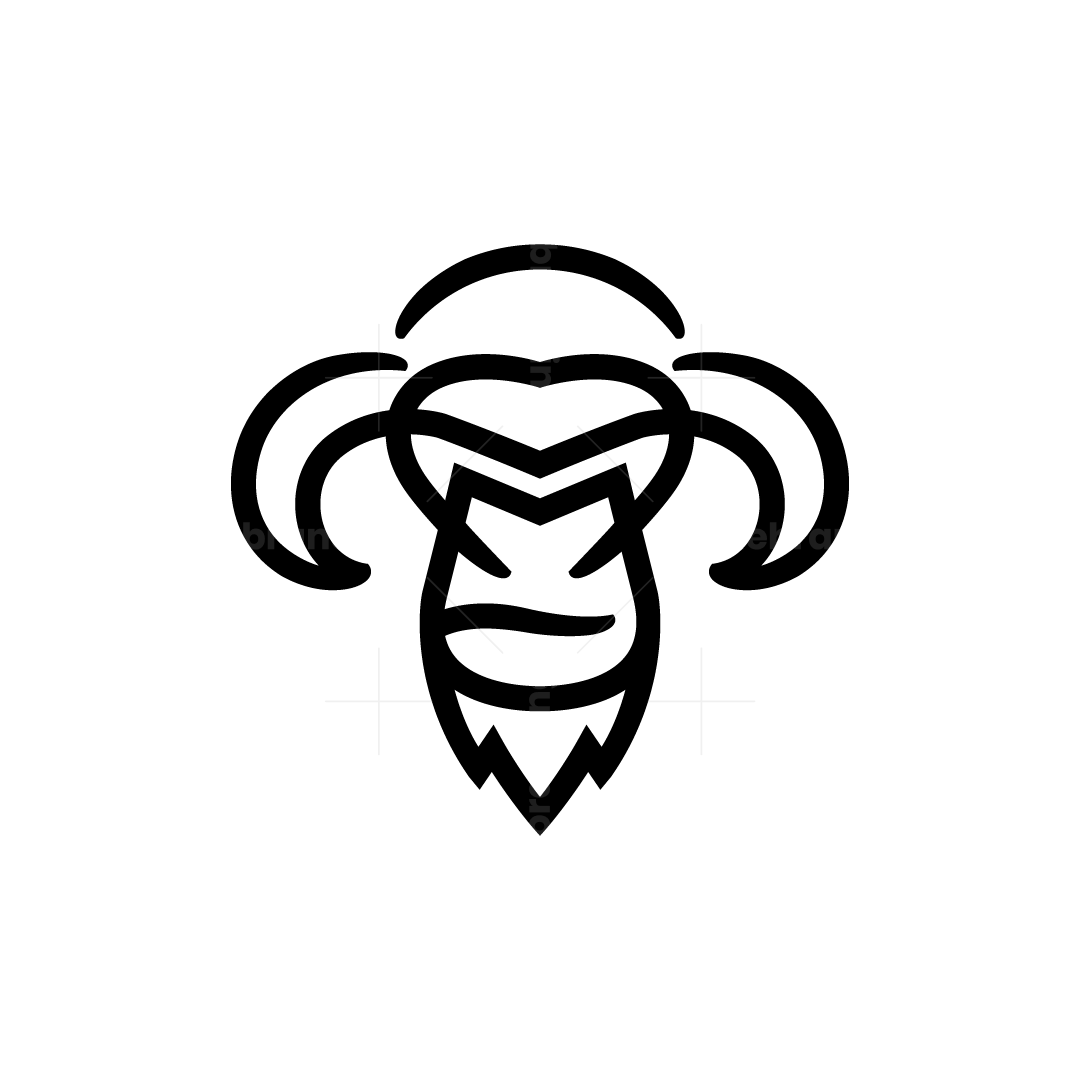 Goat Horns And Goat Beard Monkey Logo | Scalebranding