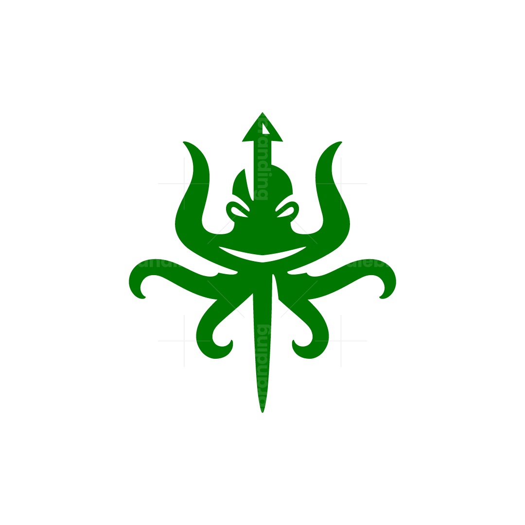 Poseidon Octopus Logo Neptune Trident Octopus Logo | Scalebranding