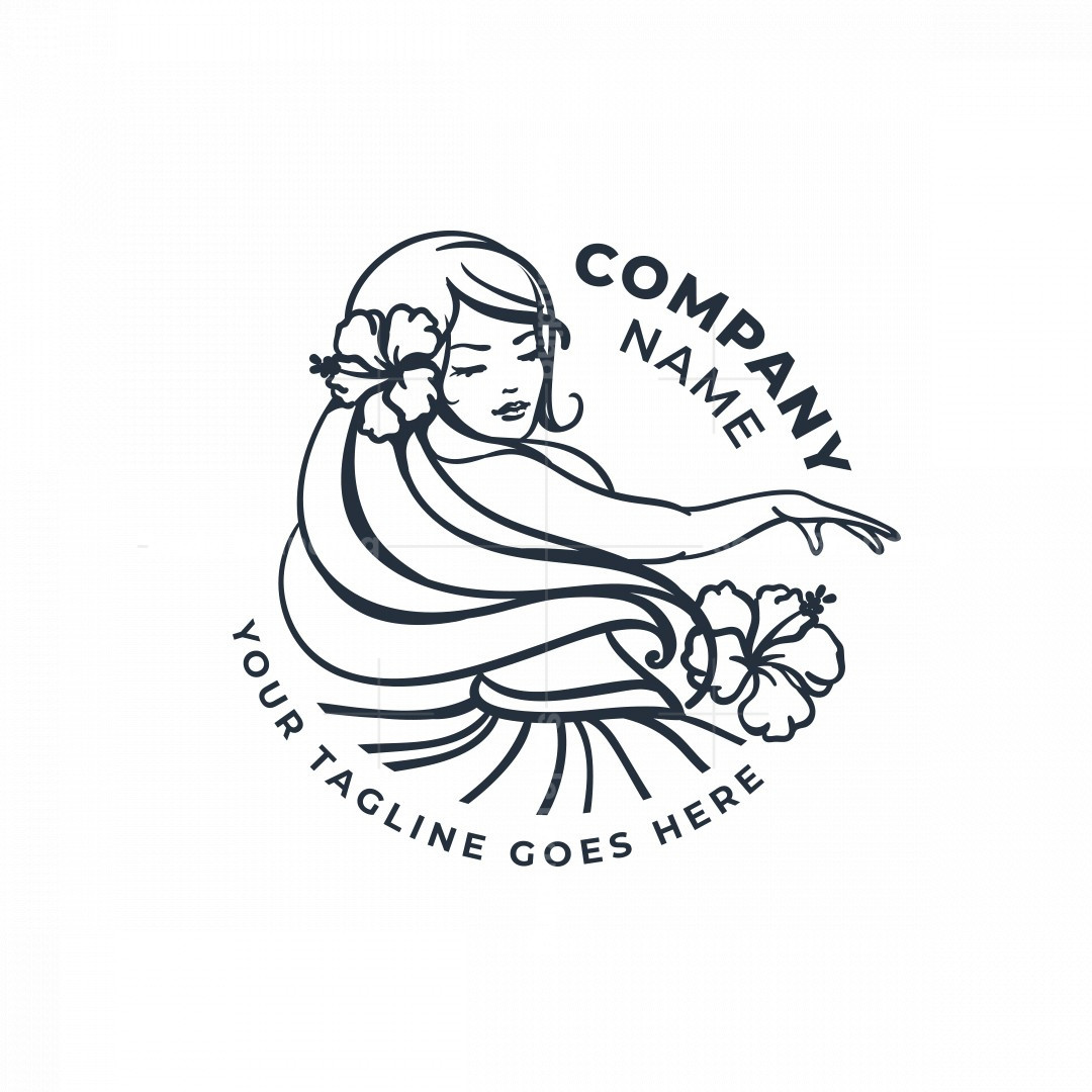 Hula Dancer With Flower Logo | Scalebranding