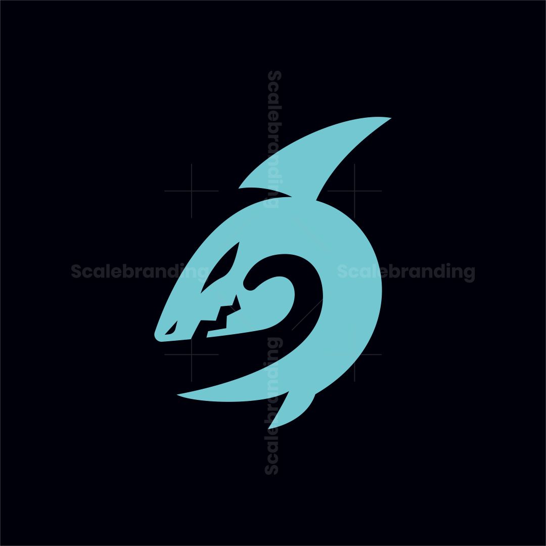 Modern Shark Logo Spiral Shark Logo | Scalebranding