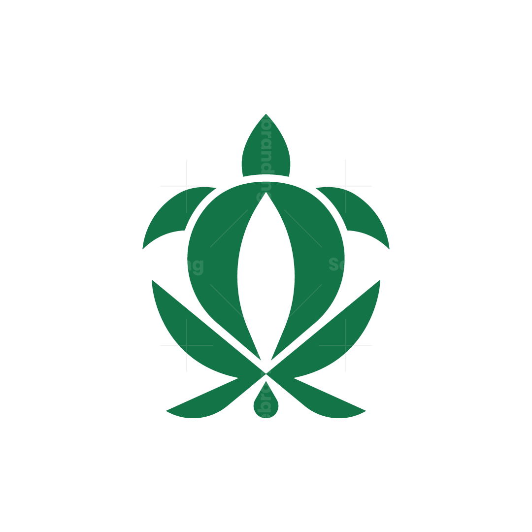 Modern Turtle With Cannabis Leaf Logo | Scalebranding