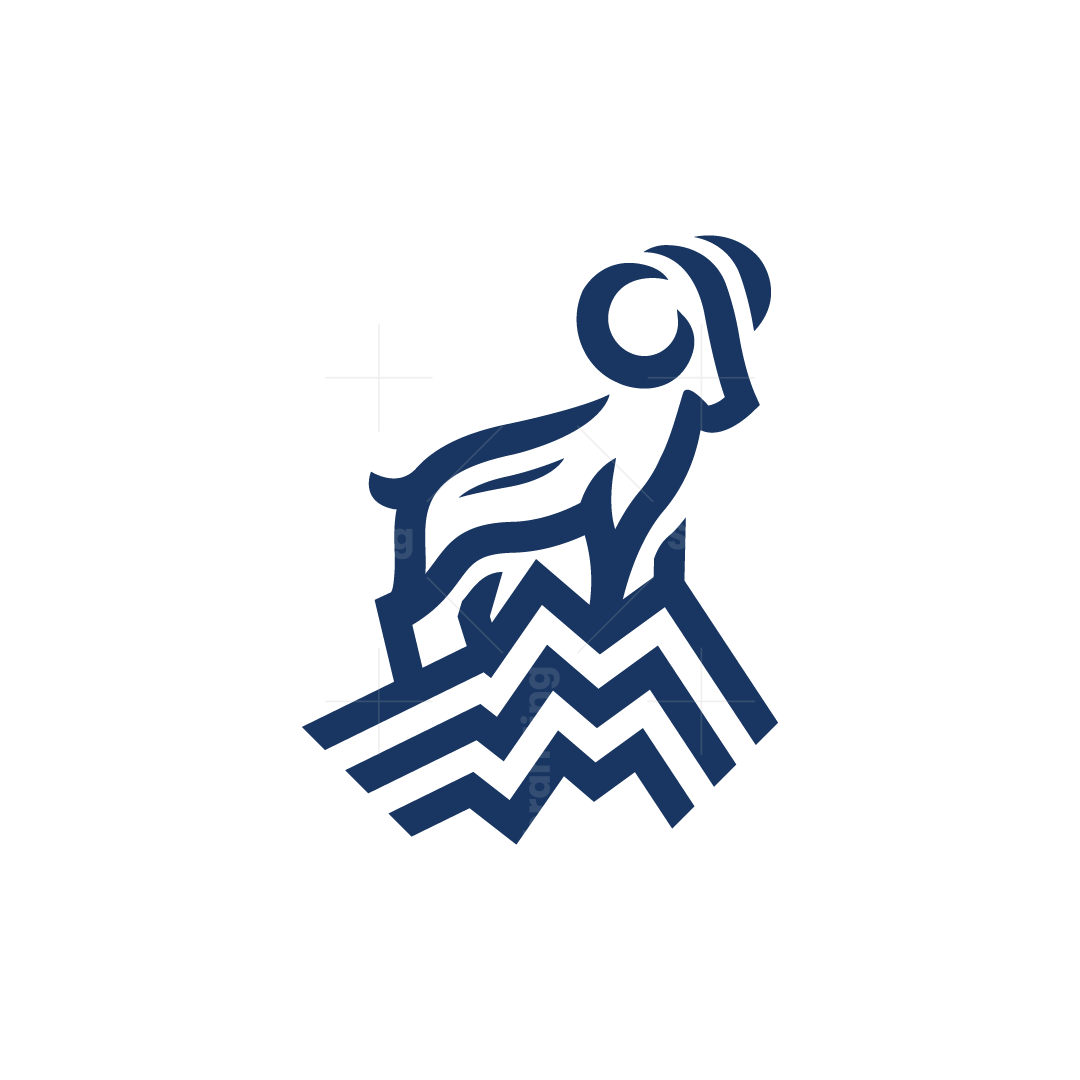 Great Ram Logo Hill Blue Sheep Logo Powerful Bighorn Logo | Scalebranding