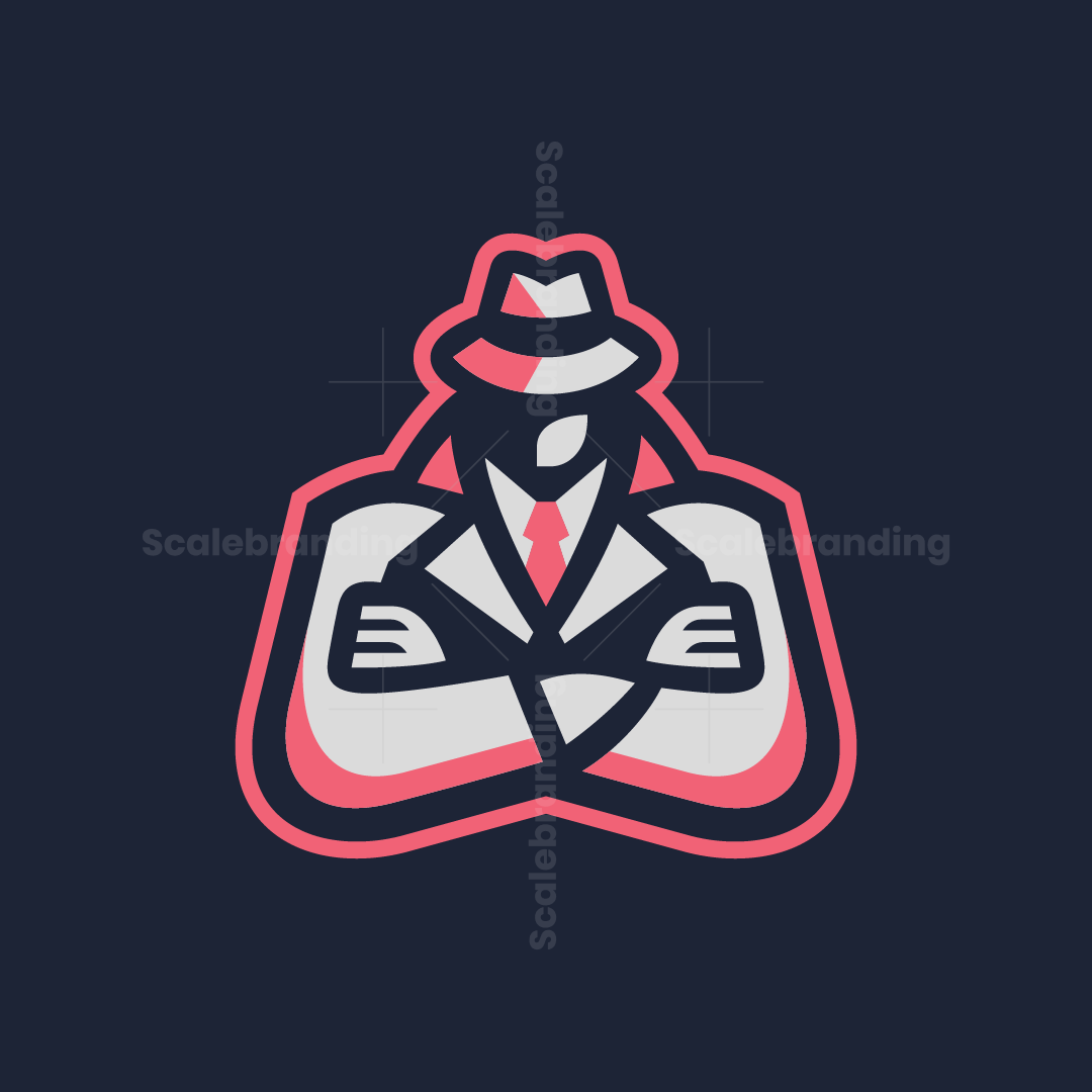 Minimalist Mysterious Detective Cartoon Logo Scalebranding