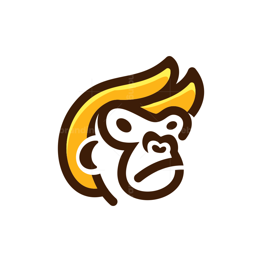 Cute Banana Monkey Combination logo | Scalebranding