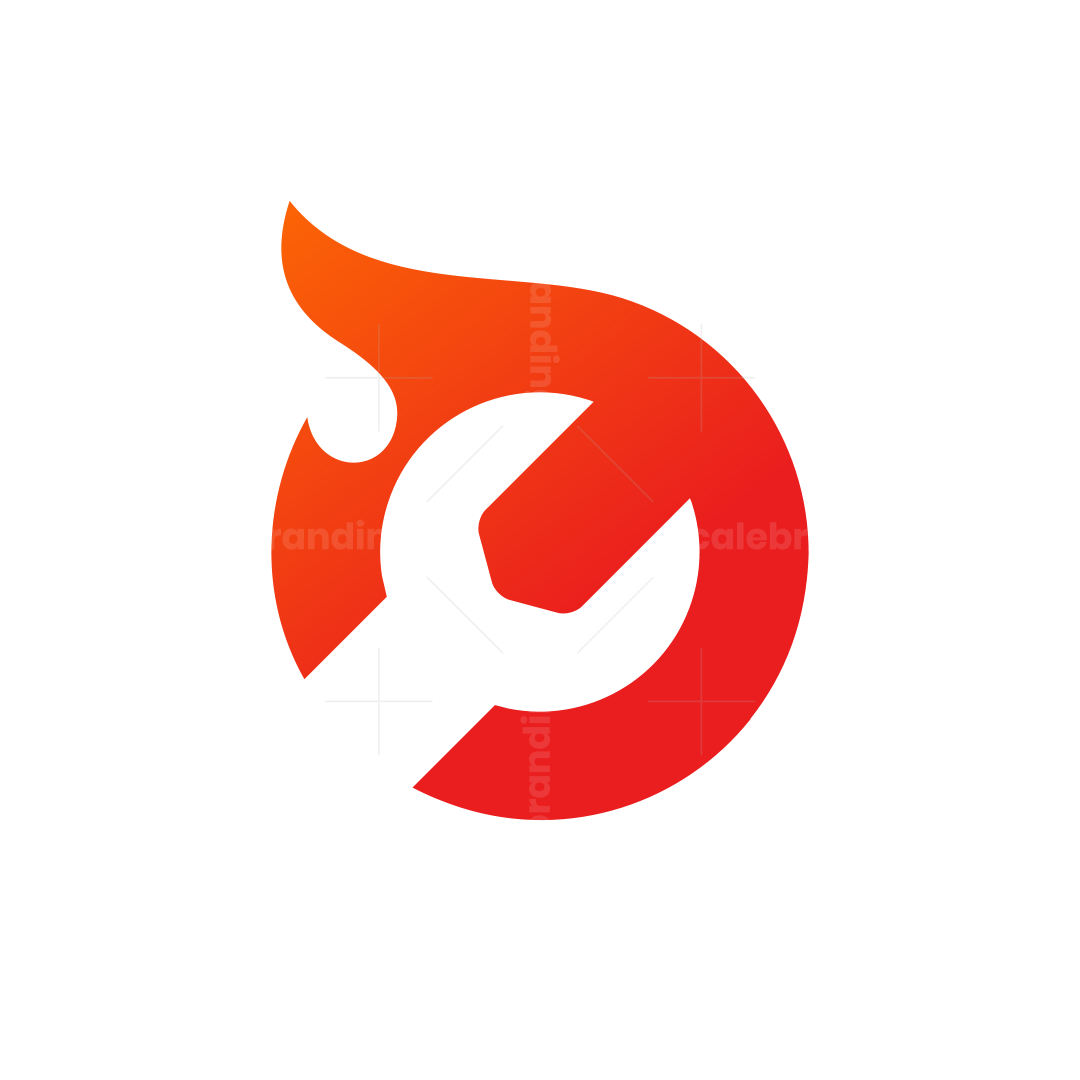 Blazing Maintenance Repair Fire Wrench logo | Scalebranding