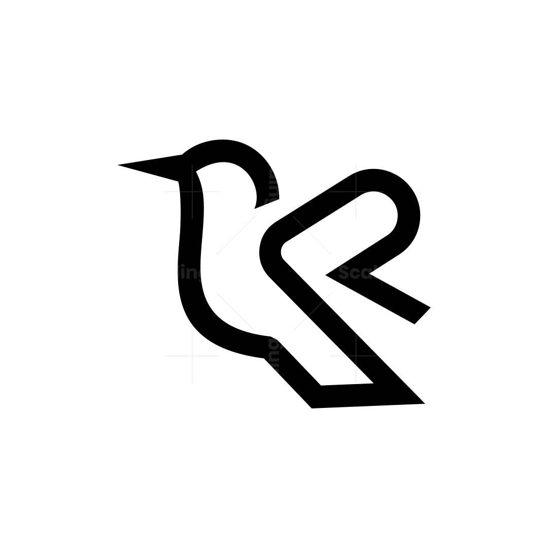 Letter R Bird Line logo | Scalebranding
