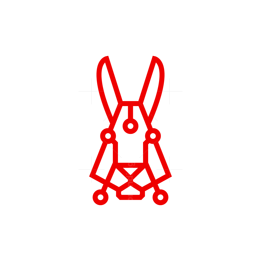 Rabbit Head Logo Hare Logo Technology Rabbit Logo | Scalebranding