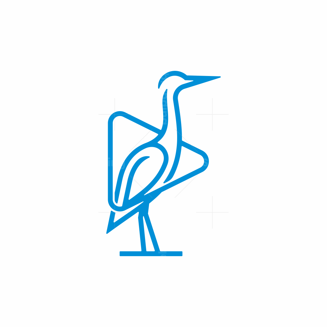 Heron Play Button Logo | Scalebranding