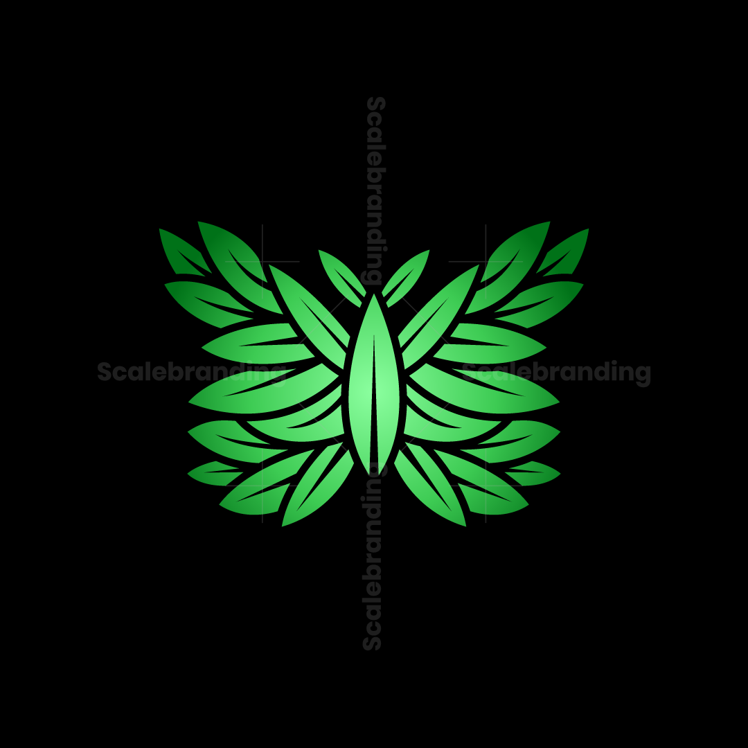 Beauty Butterfly Shaped Leaf Logo | Scalebranding