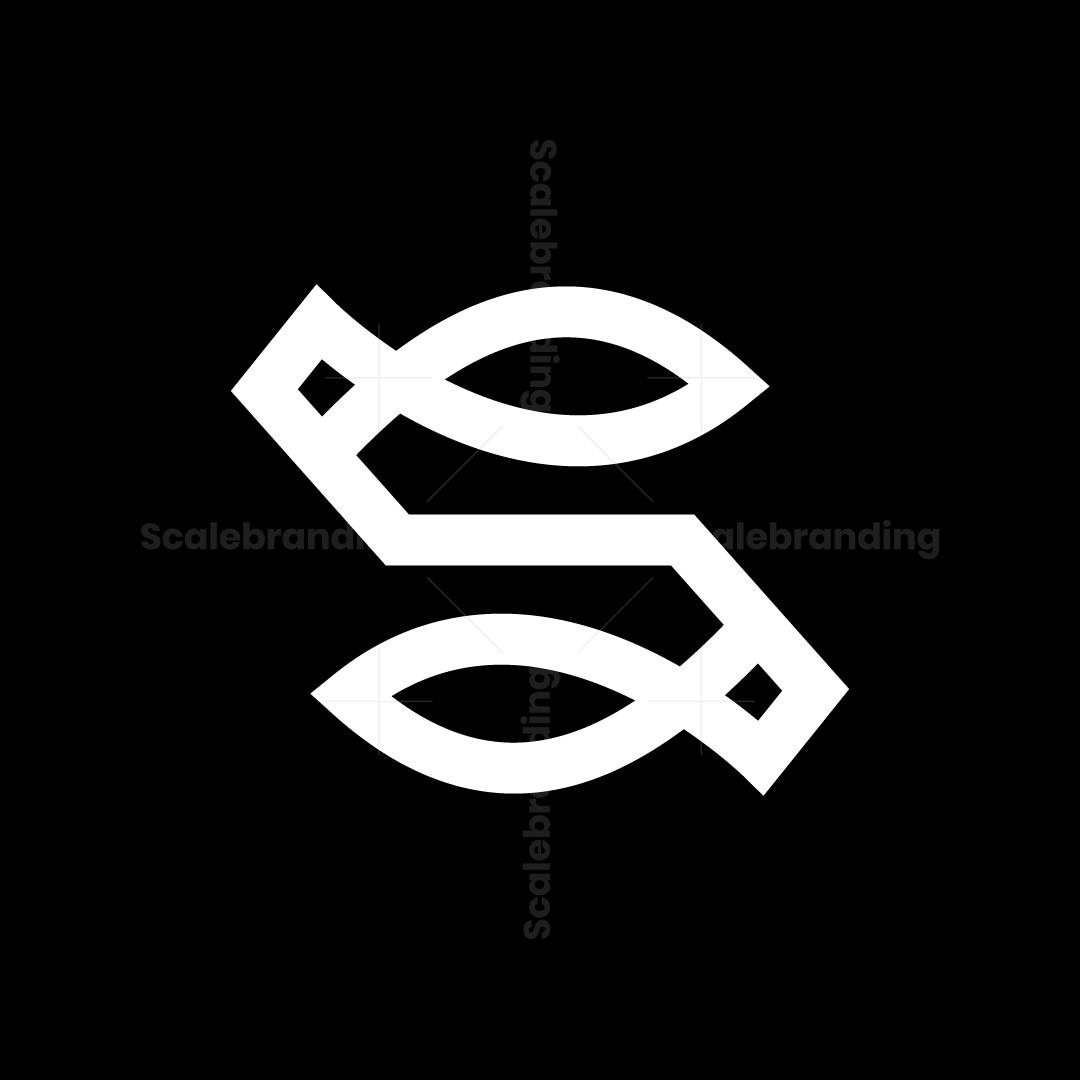 Letter S Fish Line logo | Scalebranding