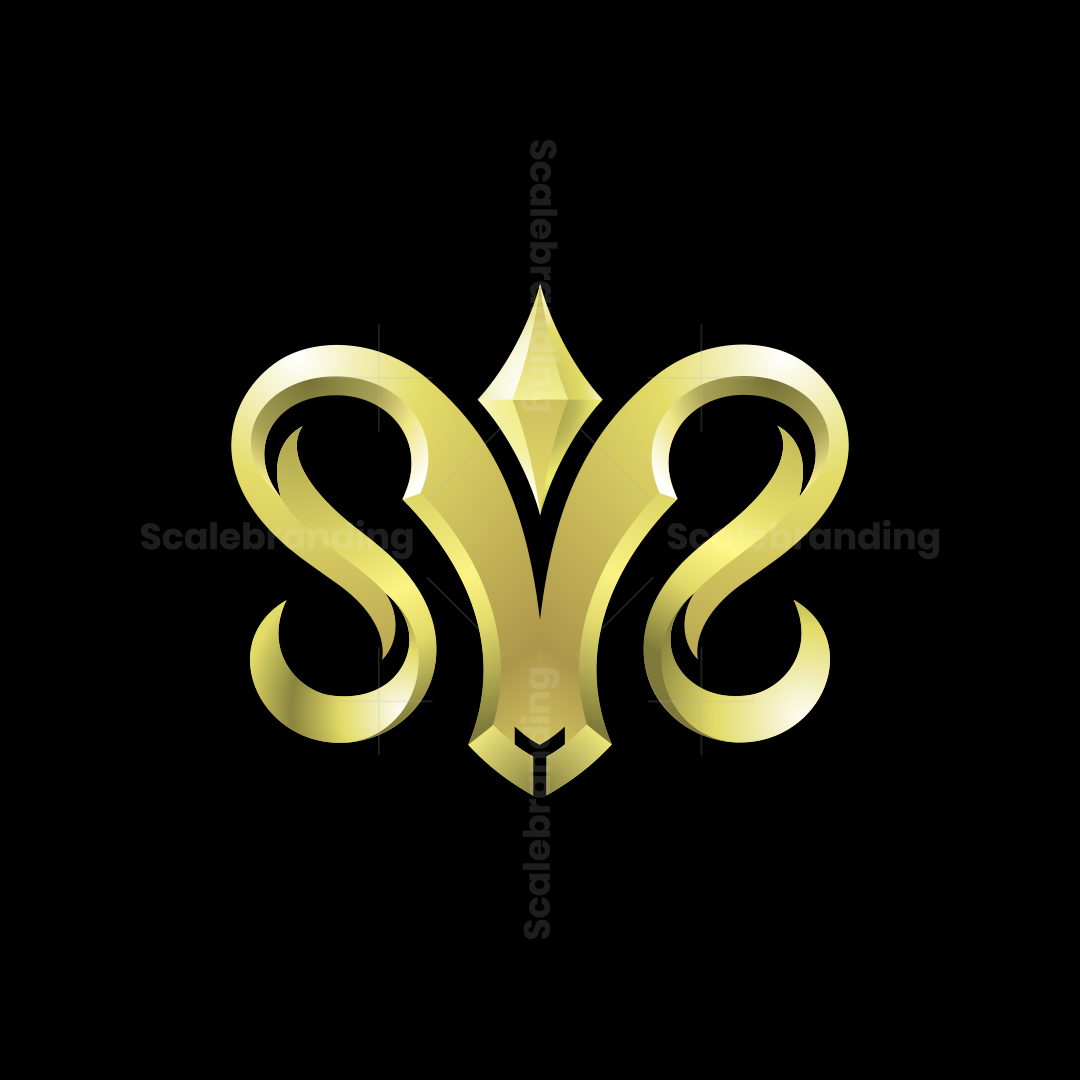 Aries Golden Ram Head logo | Scalebranding