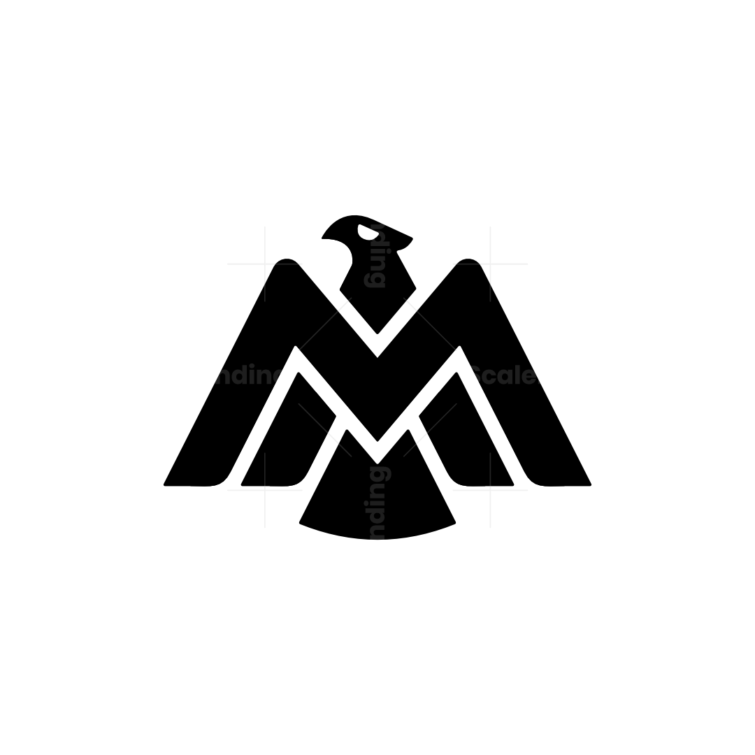 Letter M eagle silver logo | Scalebranding