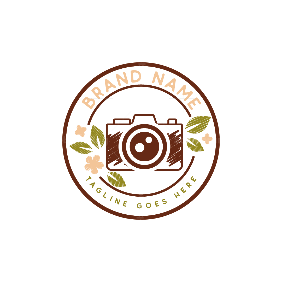 Scribble Floral Camera Photography logo | Scalebranding