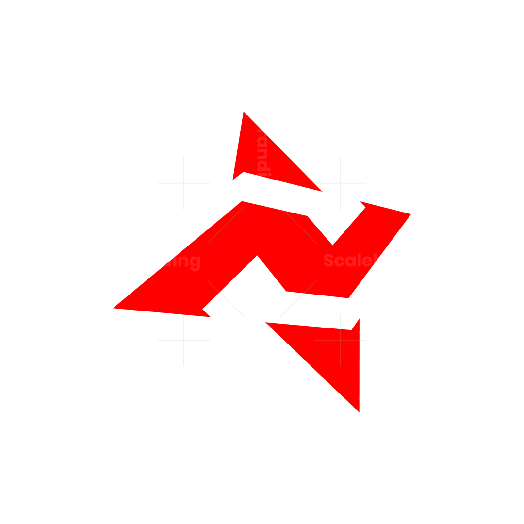 Red Shuriken Ninja Star N Logo | Scalebranding