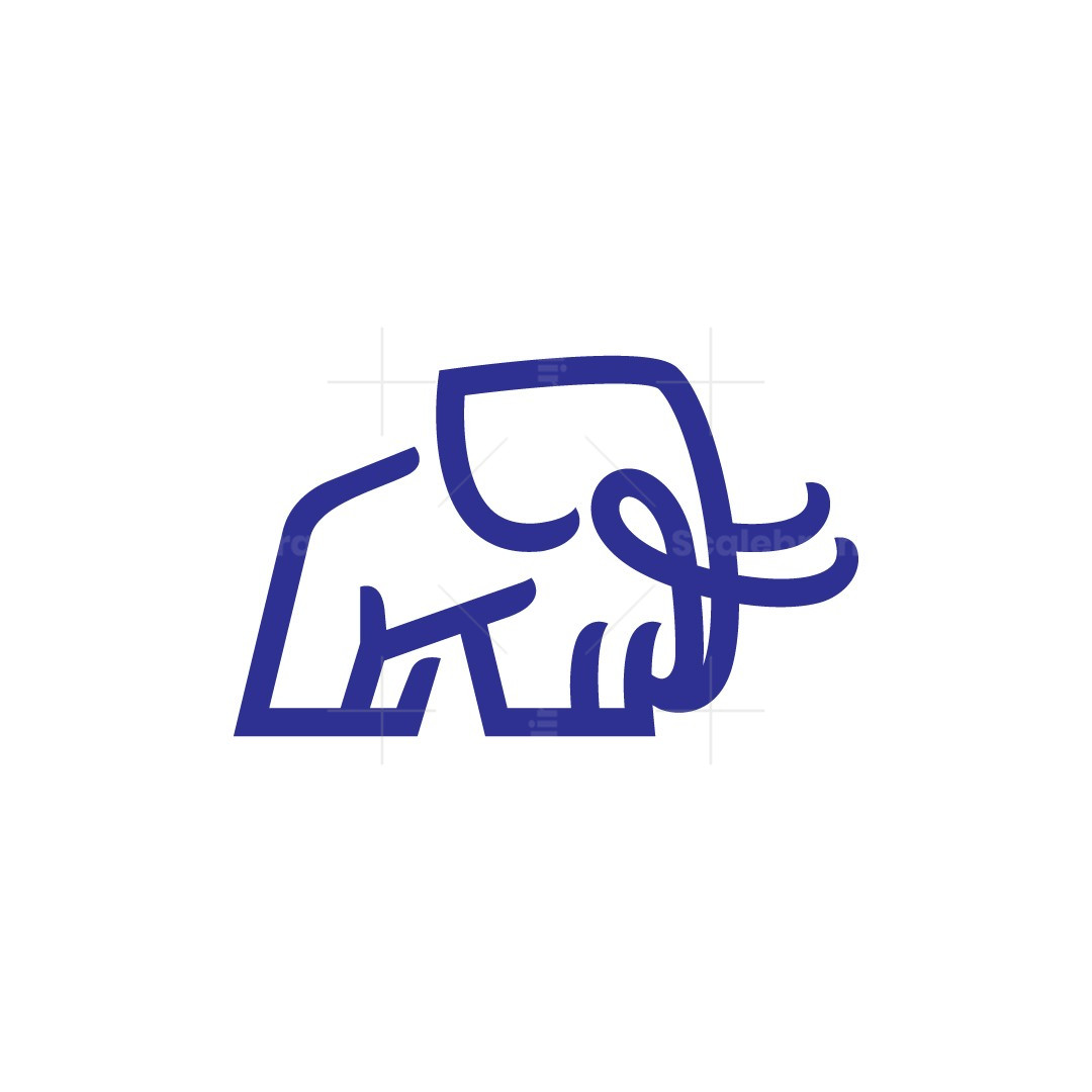 Blue Mammoth Logo Brave Simplistic Mammoth Logo | Scalebranding
