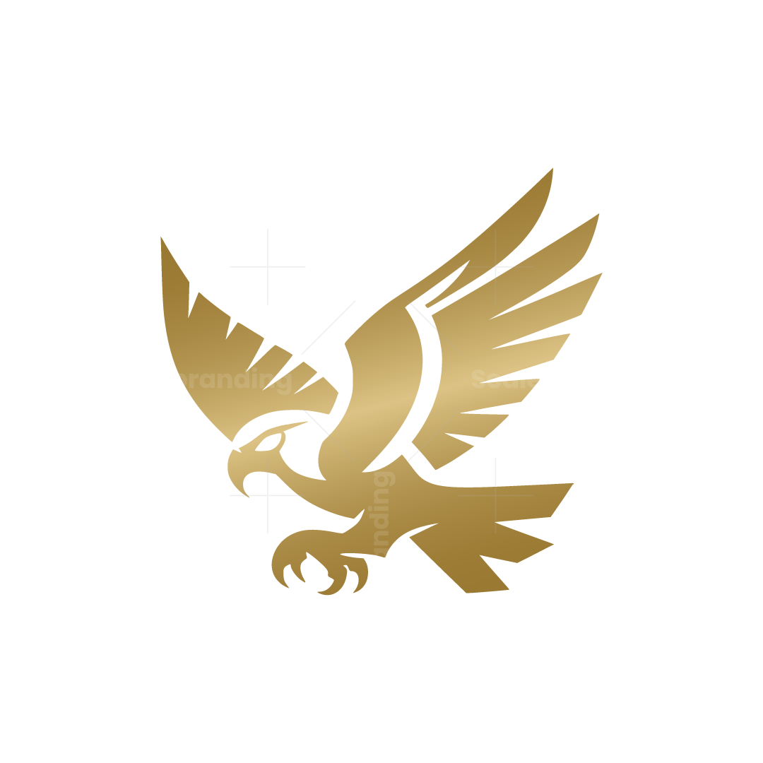 Majestic Golden Hawk in Flight logo | Scalebranding